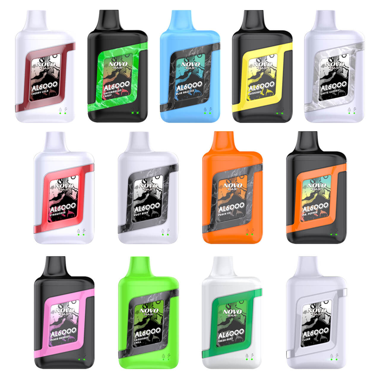 Novo Bar AL6000 13mL 6000 Puff Rechargeable Disposables Black Lava Vape